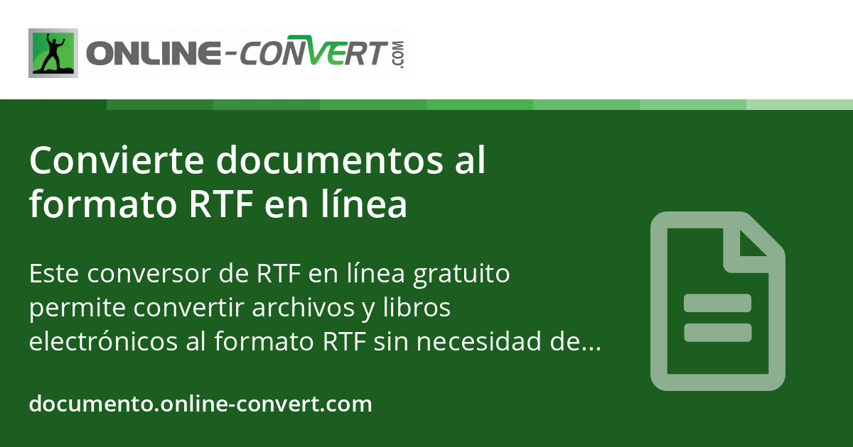 Convierte documentos al formato RTF en línea