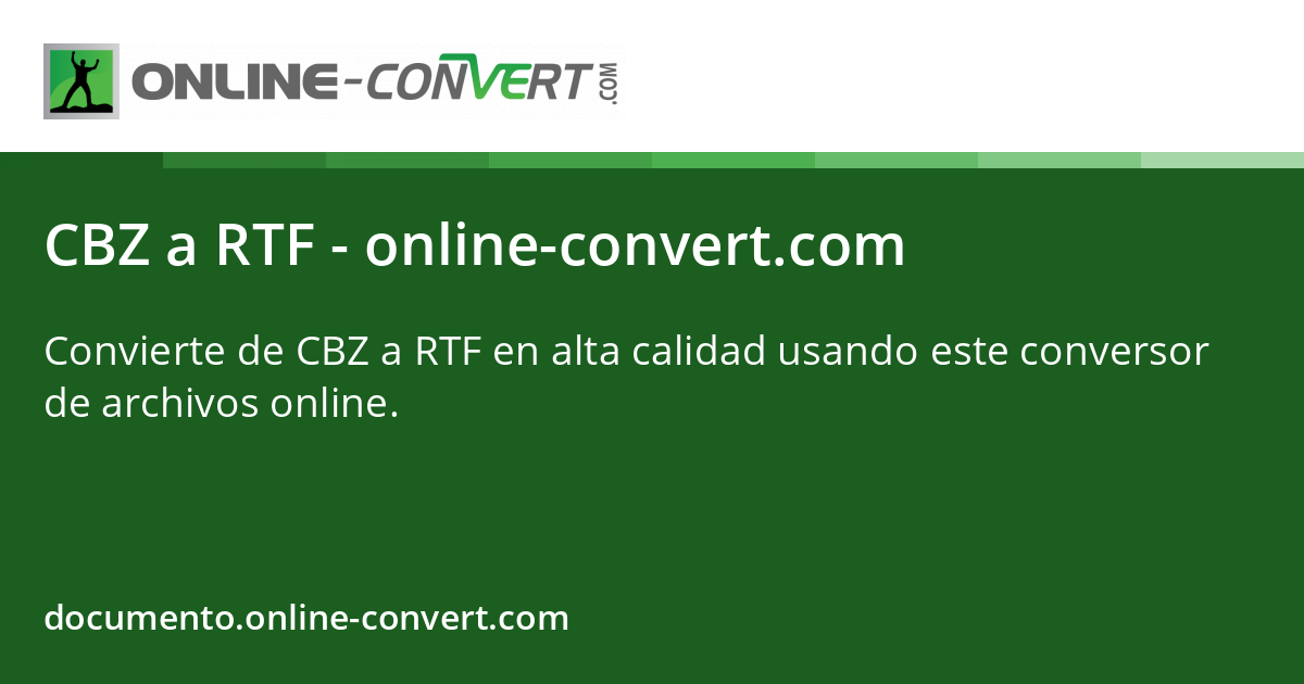 CBZ a RTF - online-convert.com