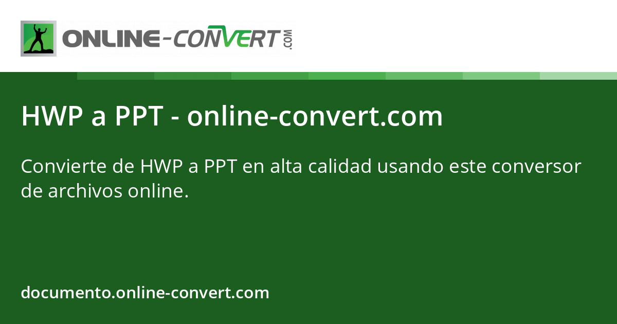 HWP a PPT - online-convert.com