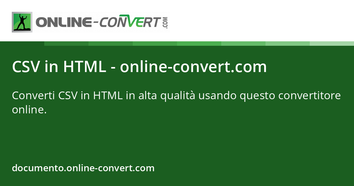 Da CSV a HTML - online-convert.com