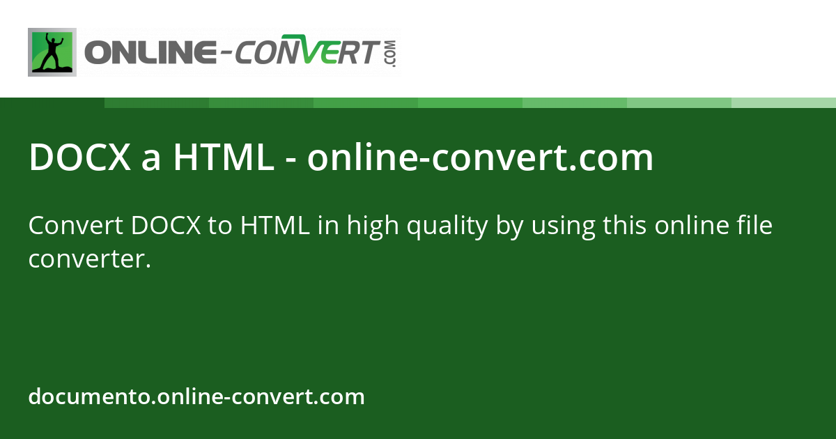 Da DOCX a HTML - online-convert.com