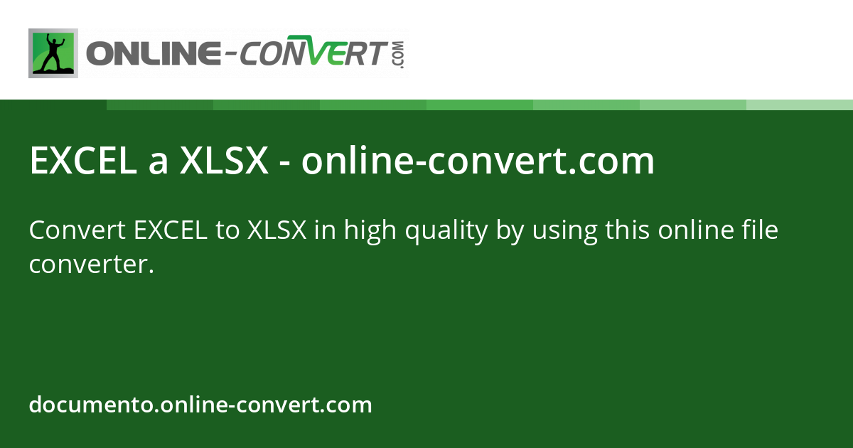 EXCEL a XLSX - online-convert.com