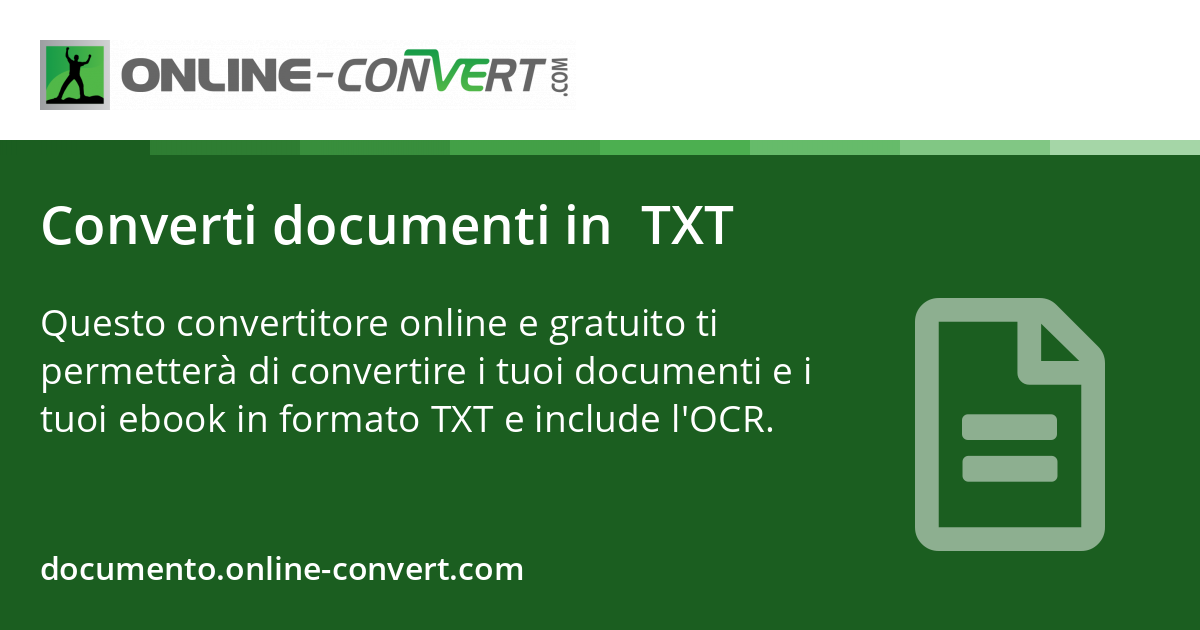 Converti documenti in TXT
