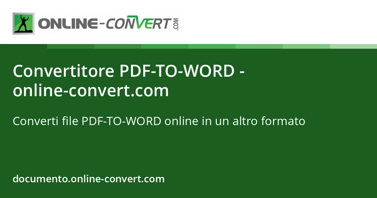 Convertitore PDF-TO-WORD - online-convert.com