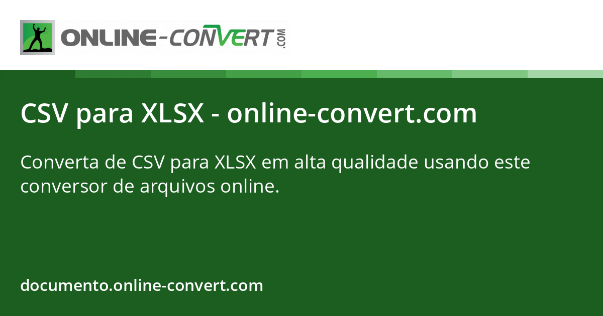 CSV para XLSX - online-convert.com