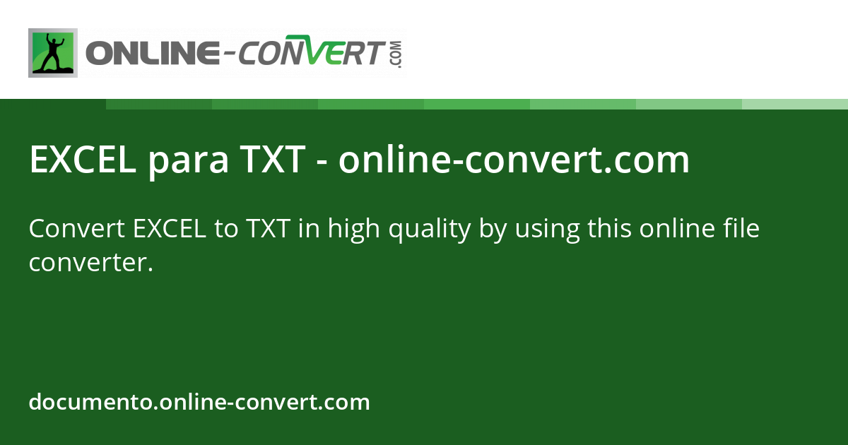 EXCEL para TXT - online-convert.com
