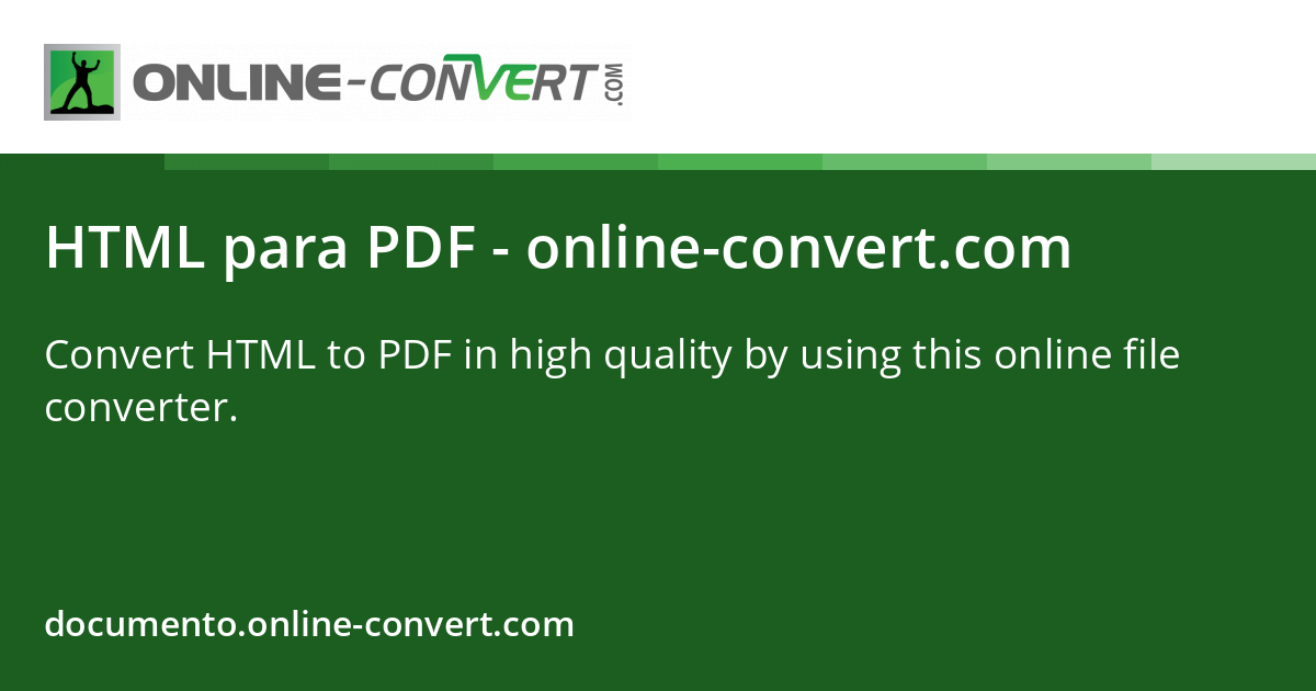 HTML para PDF - online-convert.com