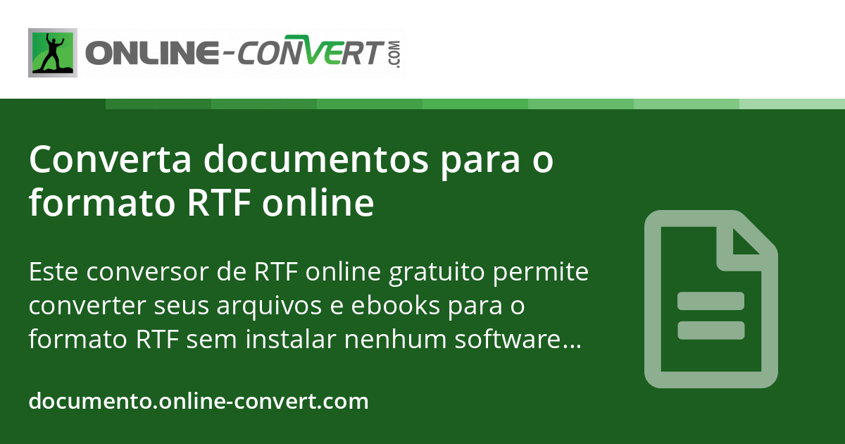 Converta documentos para o formato RTF online
