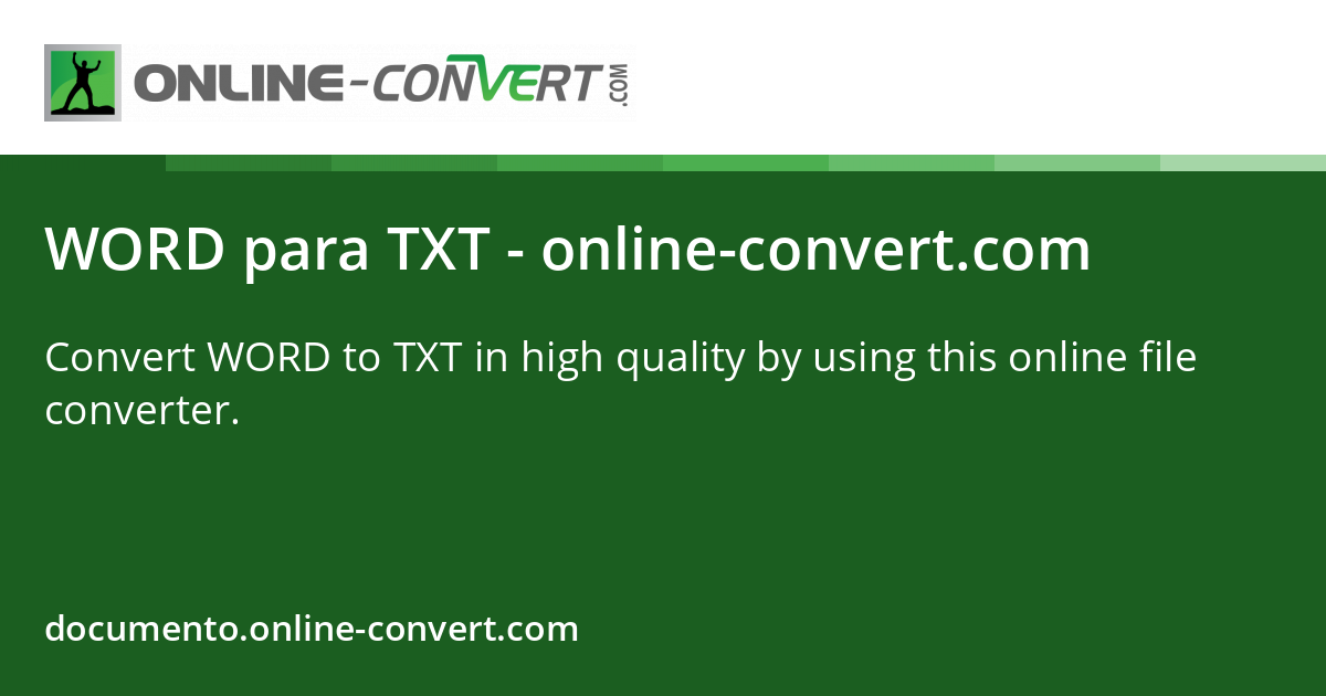WORD para TXT - online-convert.com