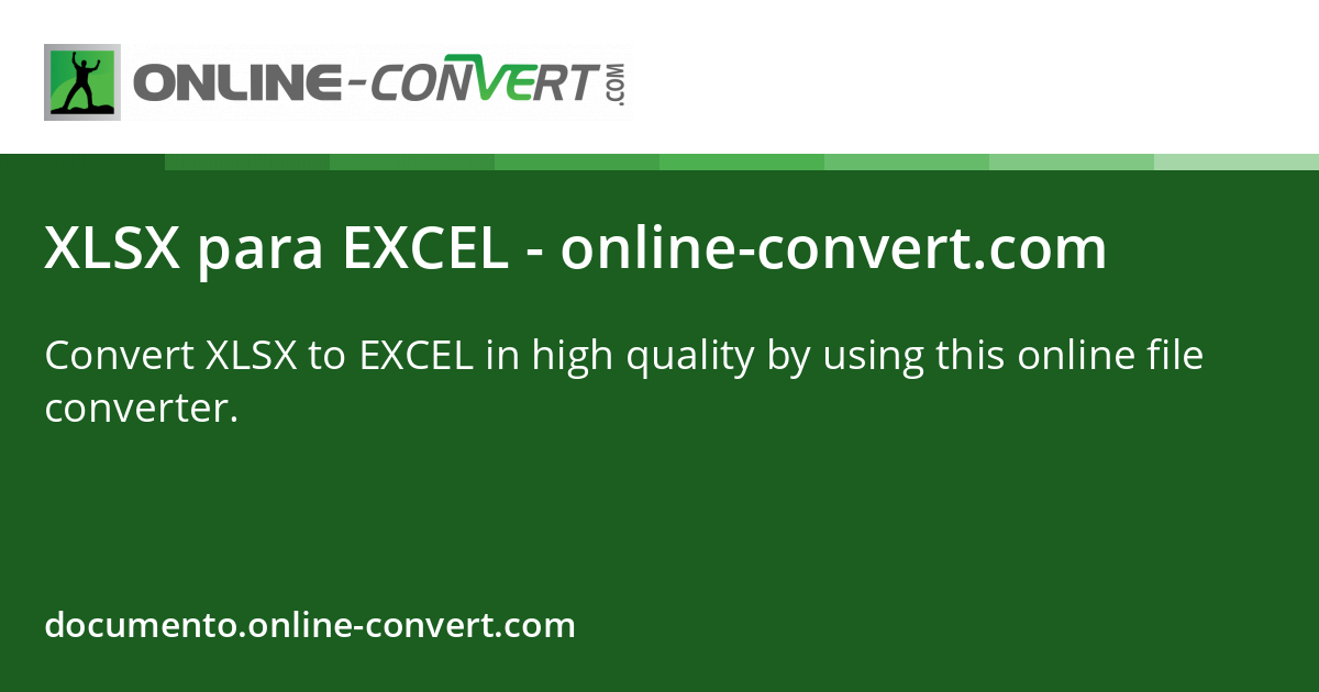 XLSX a EXCEL - online-convert.com